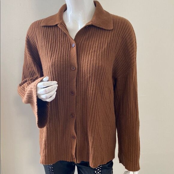 Reformation | Sweaters | Reformationfatino Brown Ribbed Cashmere ...